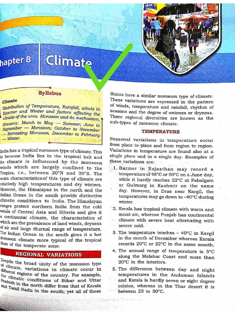 Monsoon Climate in India Explained | PDF | Monsoon | Rain