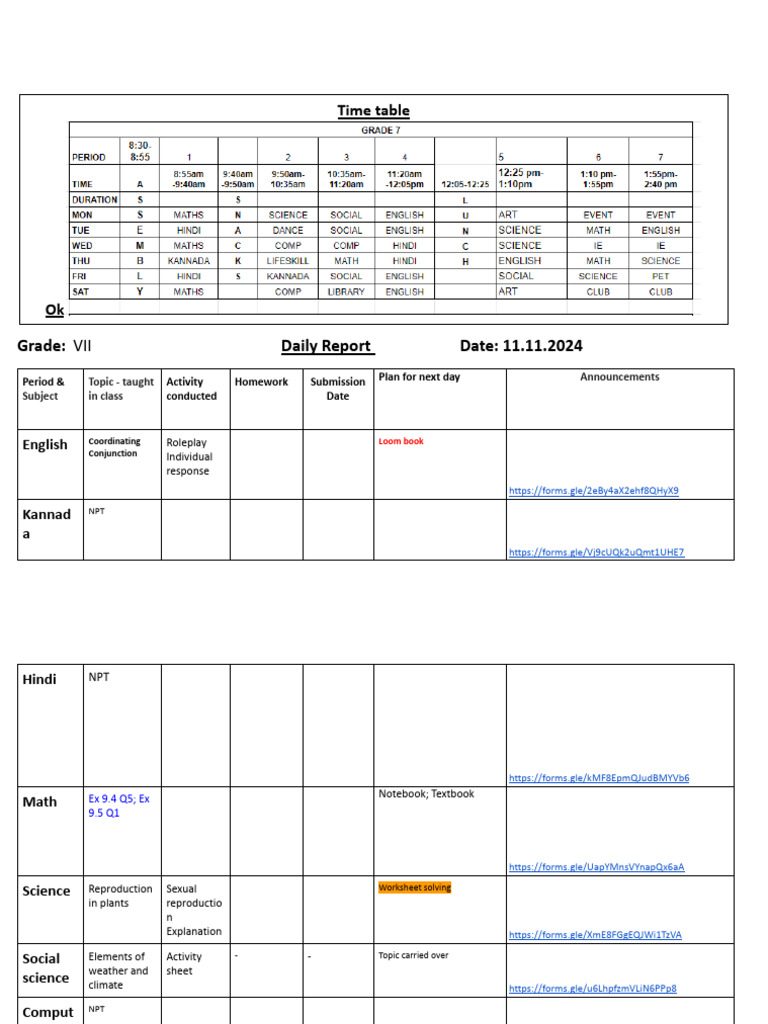 _ Daily Report-grade-7.Docx (4) | PDF