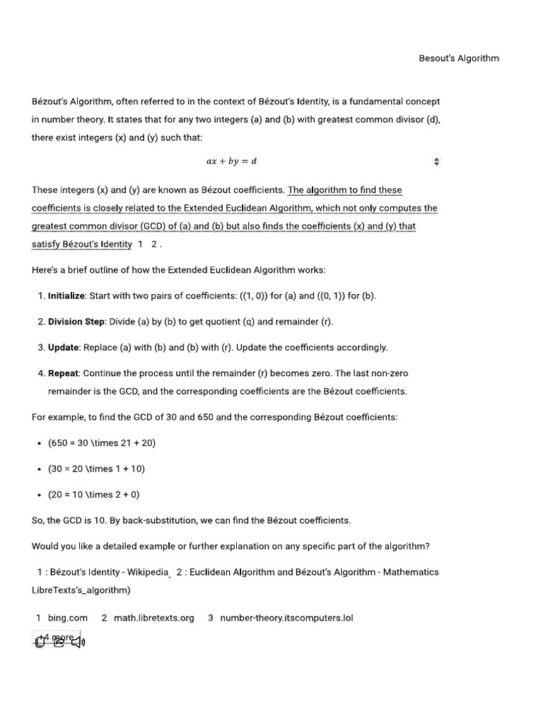 Bezout's Identity (Copilot) (20240928) - Full | PDF