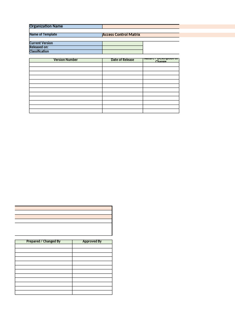 Access Control Matrix Template | PDF | Security | Computer Security