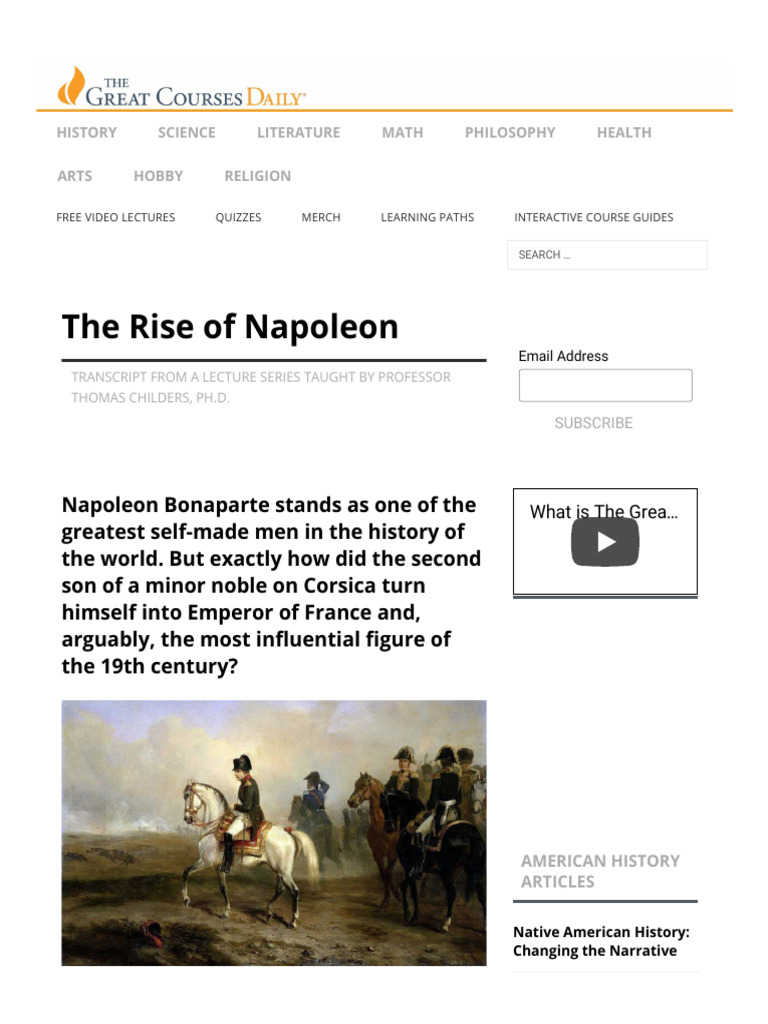 Napoleon - The Rise To Power and History of Napoleon Bonaparte | PDF ...