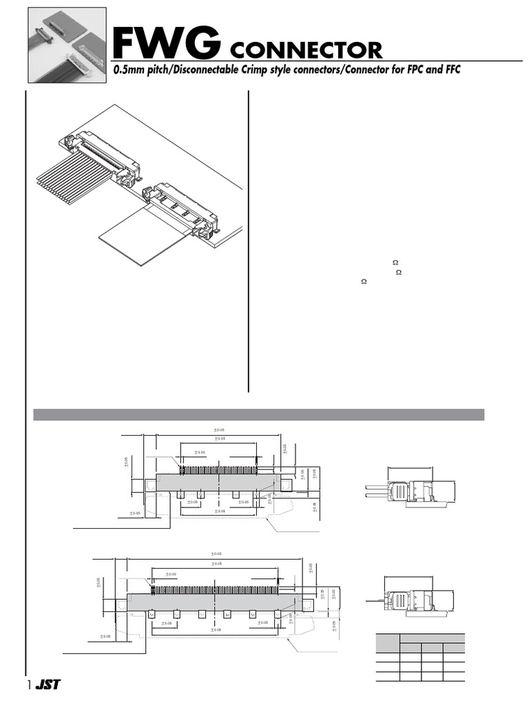 0.5mm Pitch Disconnectable Connectors | PDF | Electrical Connector ...
