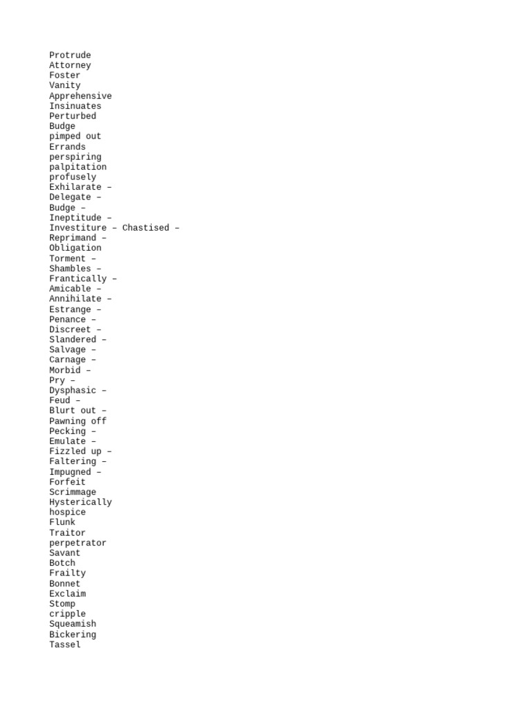Vocabulary List: Diverse Terms Explained | PDF