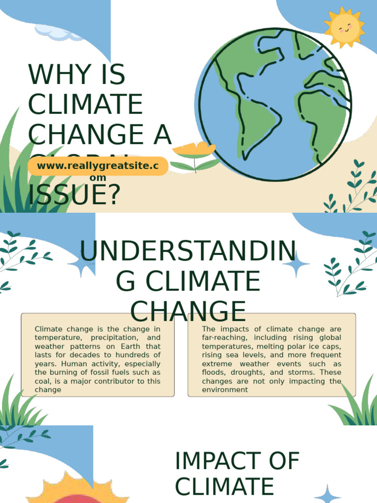 Green Blue and Cream Illustration Why Is Climate Change A Global Issue ...