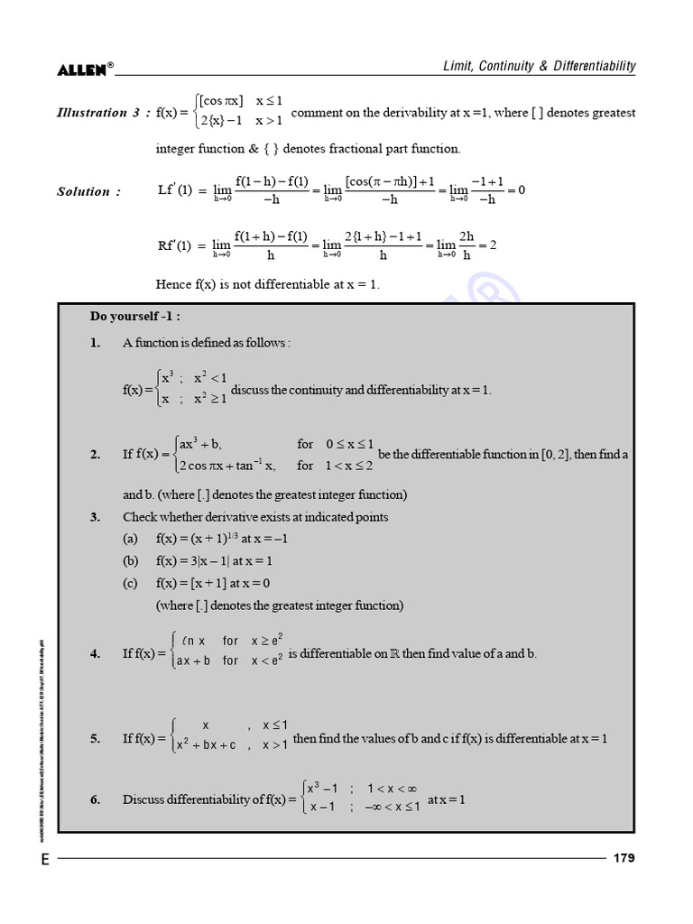Differentiability (Do Your Self) | PDF | Function (Mathematics) | Mathematical Objects