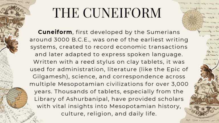 Cuneiform, First Developed by The Sumerians Around 3000 B.C.E., Was One ...