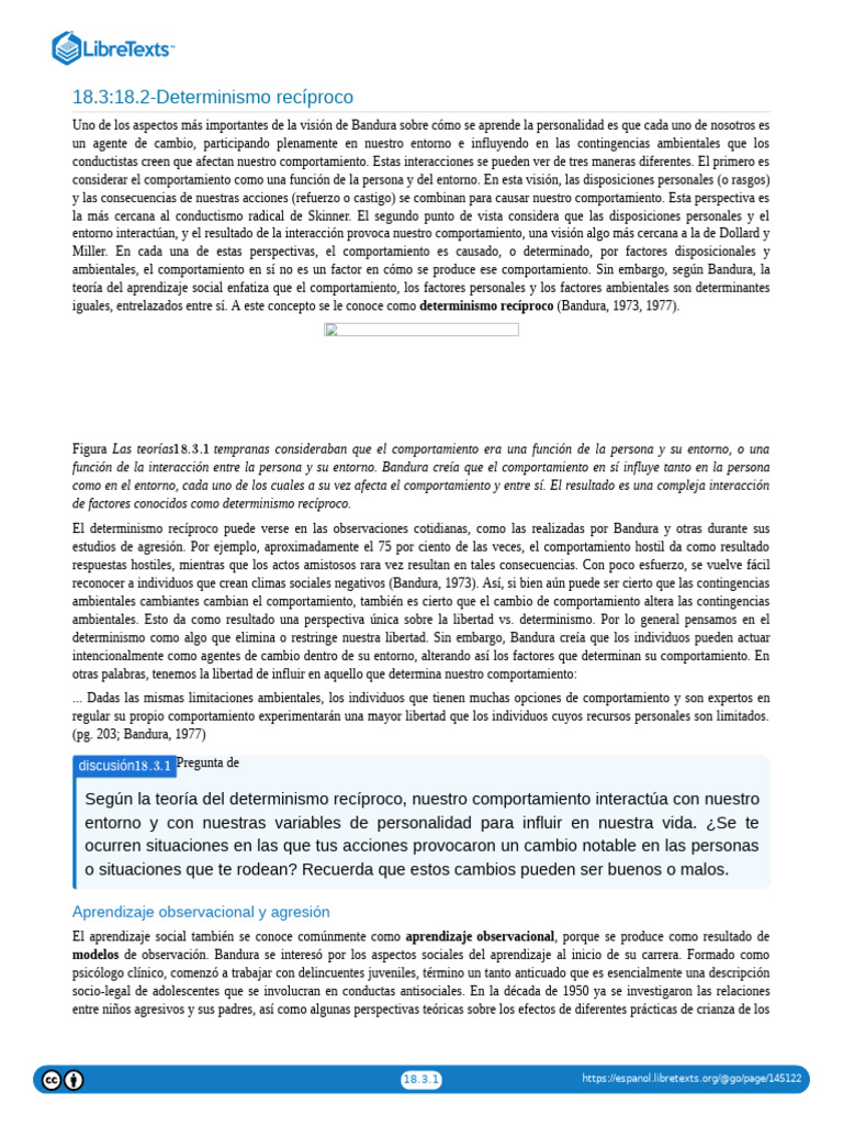 Determinismo Recíproco en Psicología Social | PDF | Comportamiento ...