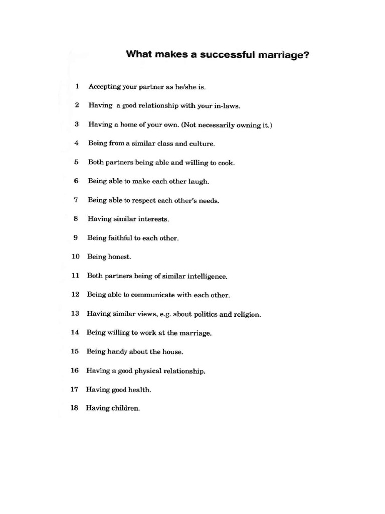 What Makes A Successful Marriage | PDF