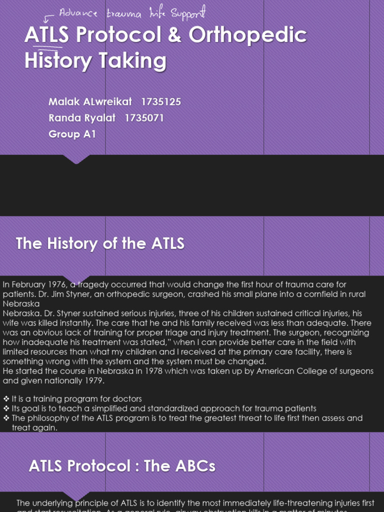 1a. ATLS Protocol Orthopedic History Taking | PDF | Diseases And Disorders | Human Diseases And ...