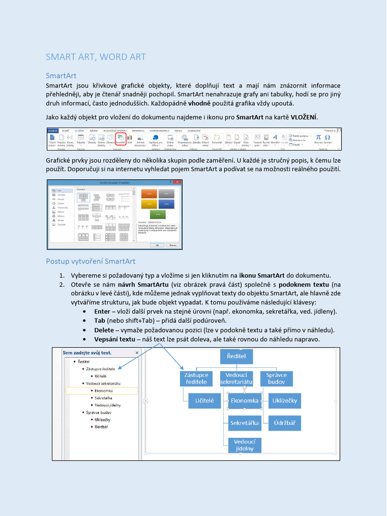 Word SmartArt A WordArt Zadání | PDF
