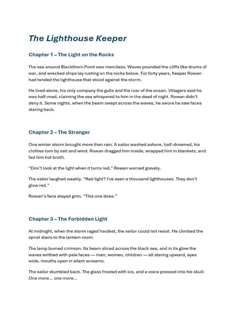 The Lighthouse Keeper and The Painting in The Attic | PDF