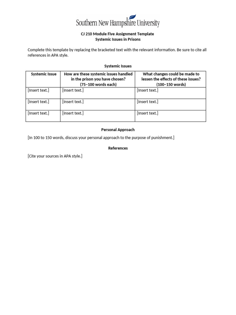CJ 210 Module Five Assignment Template | PDF
