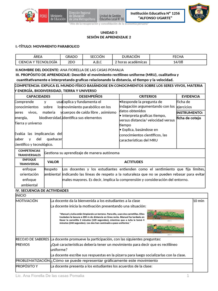 Sesion u5 s1 AU 2DO SEC | PDF | Aprendizaje | Naturaleza