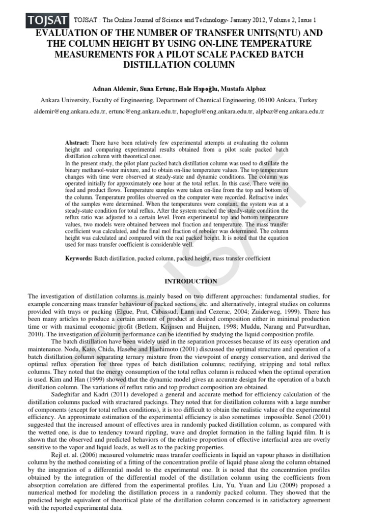 v01 I01 07 | PDF | Distillation | Unit Operations