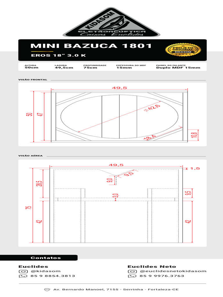 Mini Bazuca Eros 18" - Especificações Técnicas | PDF