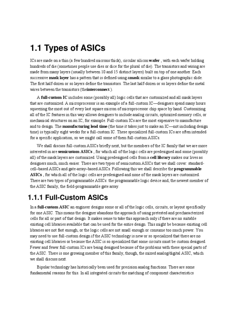Types of ASIC | PDF | Integrated Circuit | Read Only Memory