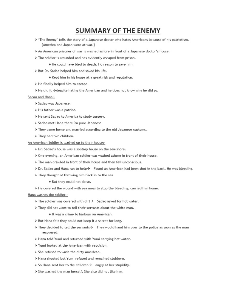 Summary of the Enemy | PDF