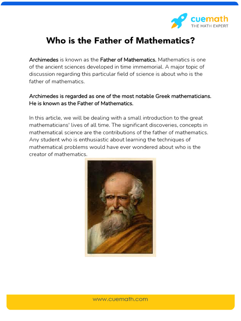 File Who Is The Father of Mathematics 1613512405 | PDF | Mathematics