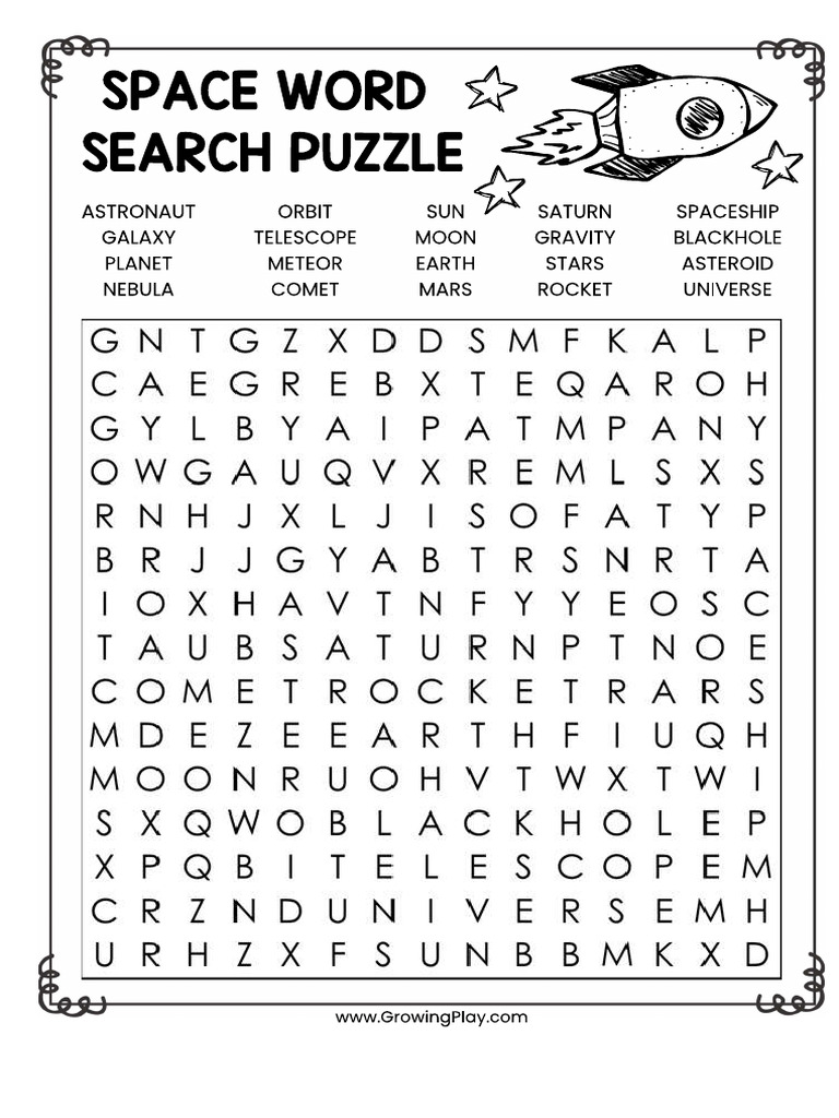 Wordsearch Space | PDF