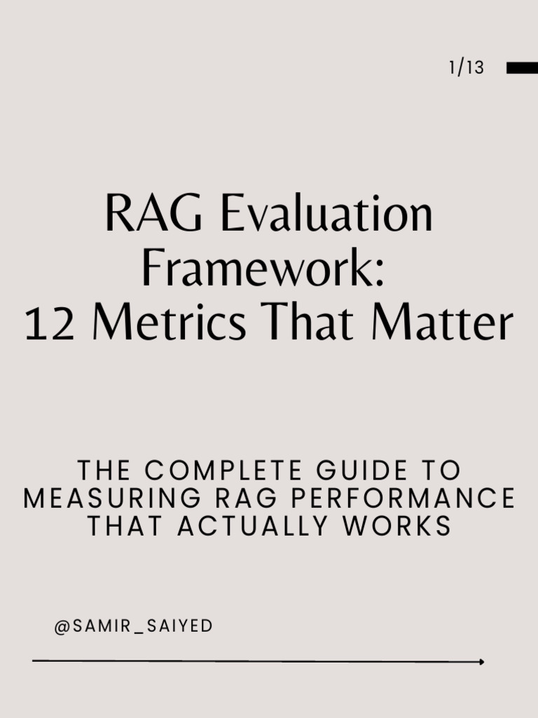 Rag Evaluation Frameworks | PDF | Performance Indicator | Information ...
