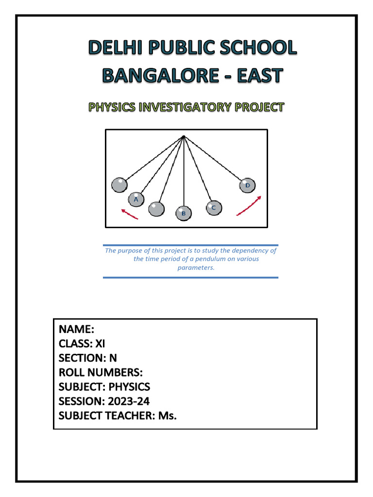 Physics Project | PDF | Pendulum | Oscillation