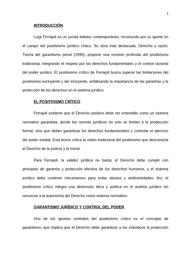 Requisito 1.3 - El Positivismo Crítico de Luigi Ferrajoli | PDF ...