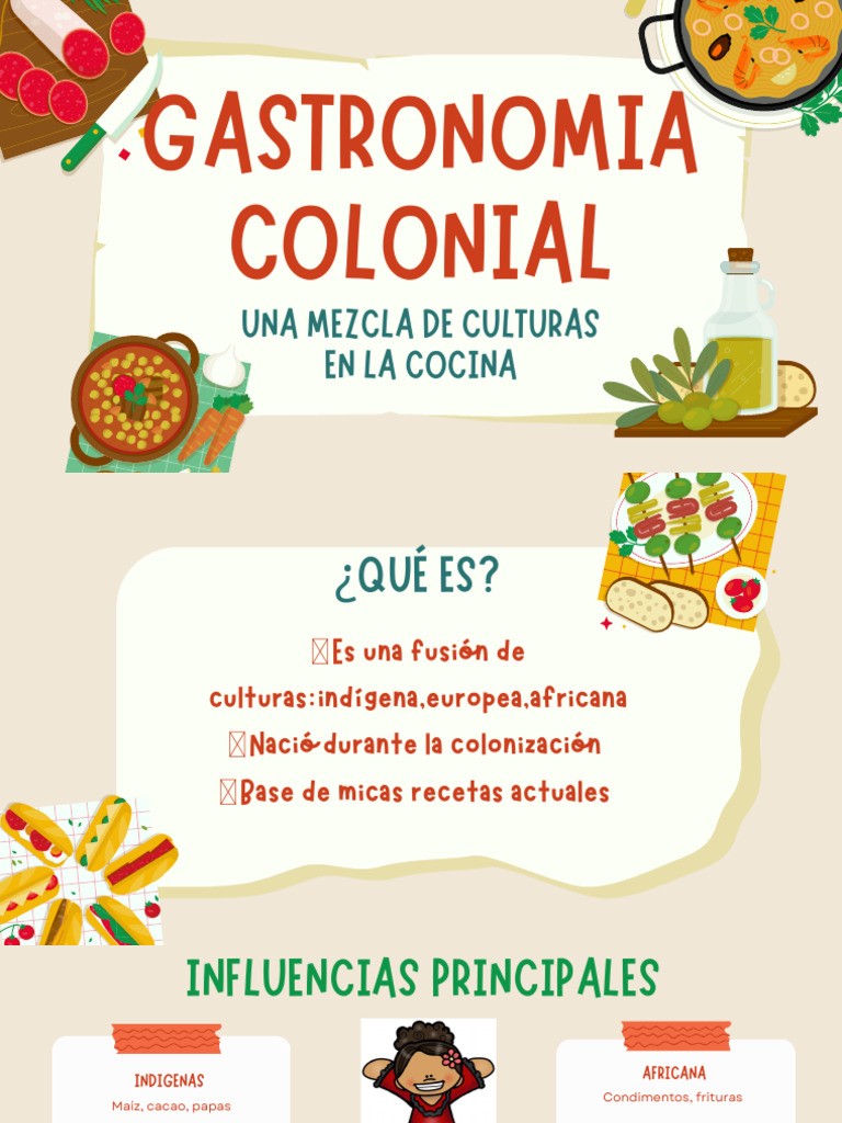 Presentación Comida Tradicional Española Ilustrado Colorido PDF | PDF