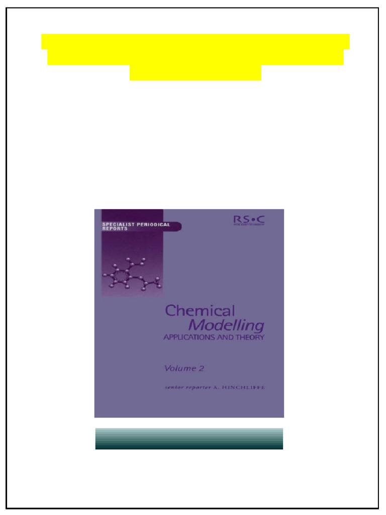 Chemical Modelling Vol 2 Applications and Theory Specialist Periodical ...