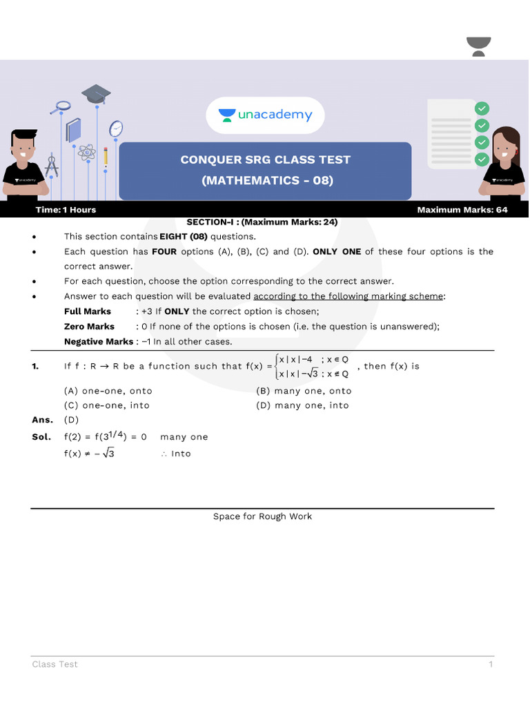 Mathematics CT 08 Conquer SRG - (12!09!2025) FC | PDF