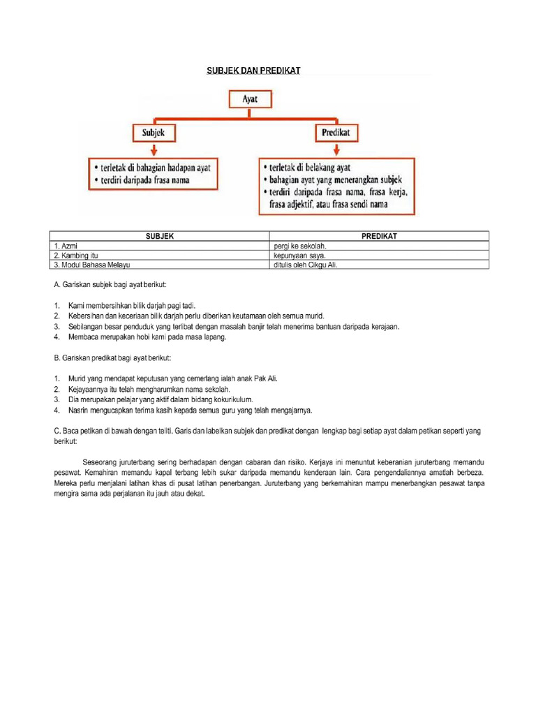 Subjek Dan Predikat | PDF