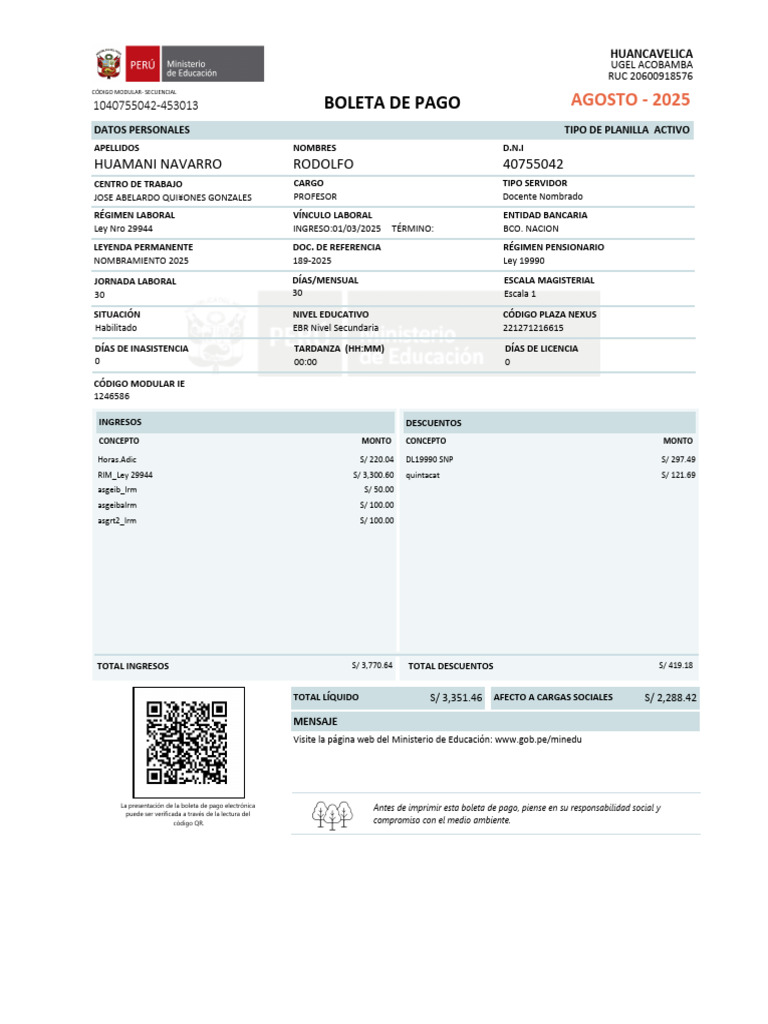 Boleta Agodto 25 | PDF