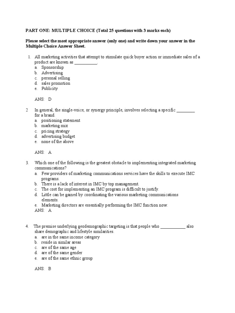 Midterm Model Answers | PDF | Brand | Marketing Communications