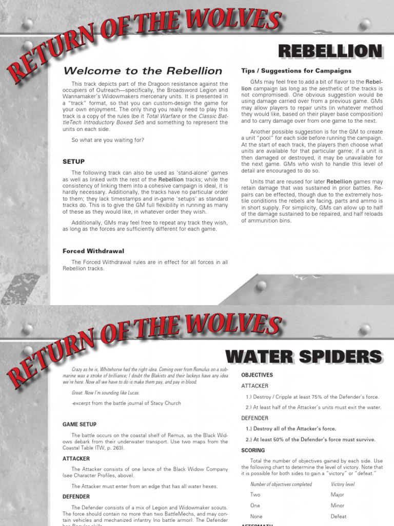 0279-Return of The Wolves-05 Water Spider | PDF | Military | Conflicts