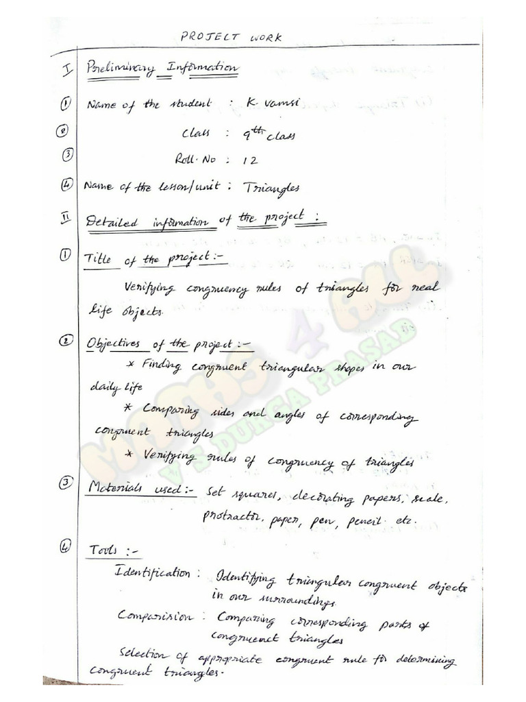 9th Fa3 Project Triangles (VSDP) | PDF