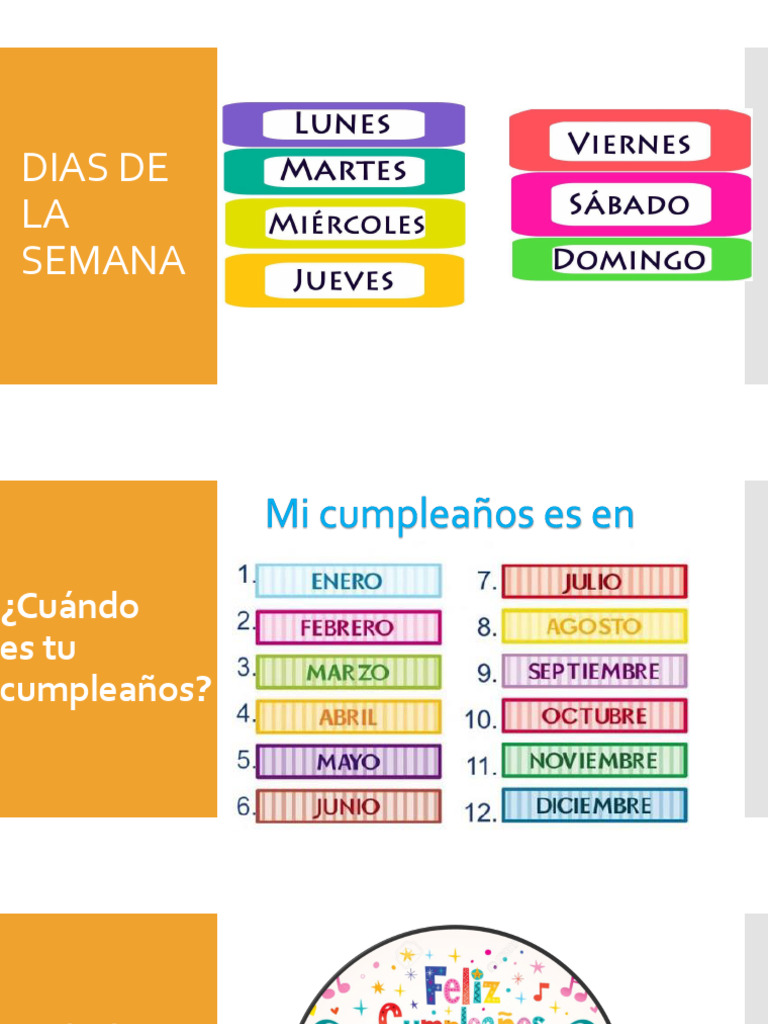 Días de La Semana y Meses Del Año | PDF