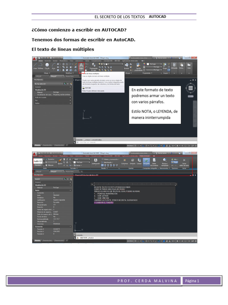 Cómo Escribir Textos en AutoCAD | PDF | Cad automático