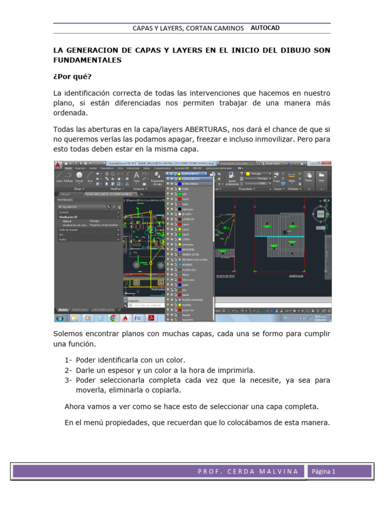 MATERIAL 3 - AUTOCAD BASICO - para Que Me Sirven Las Capas o Layers | PDF