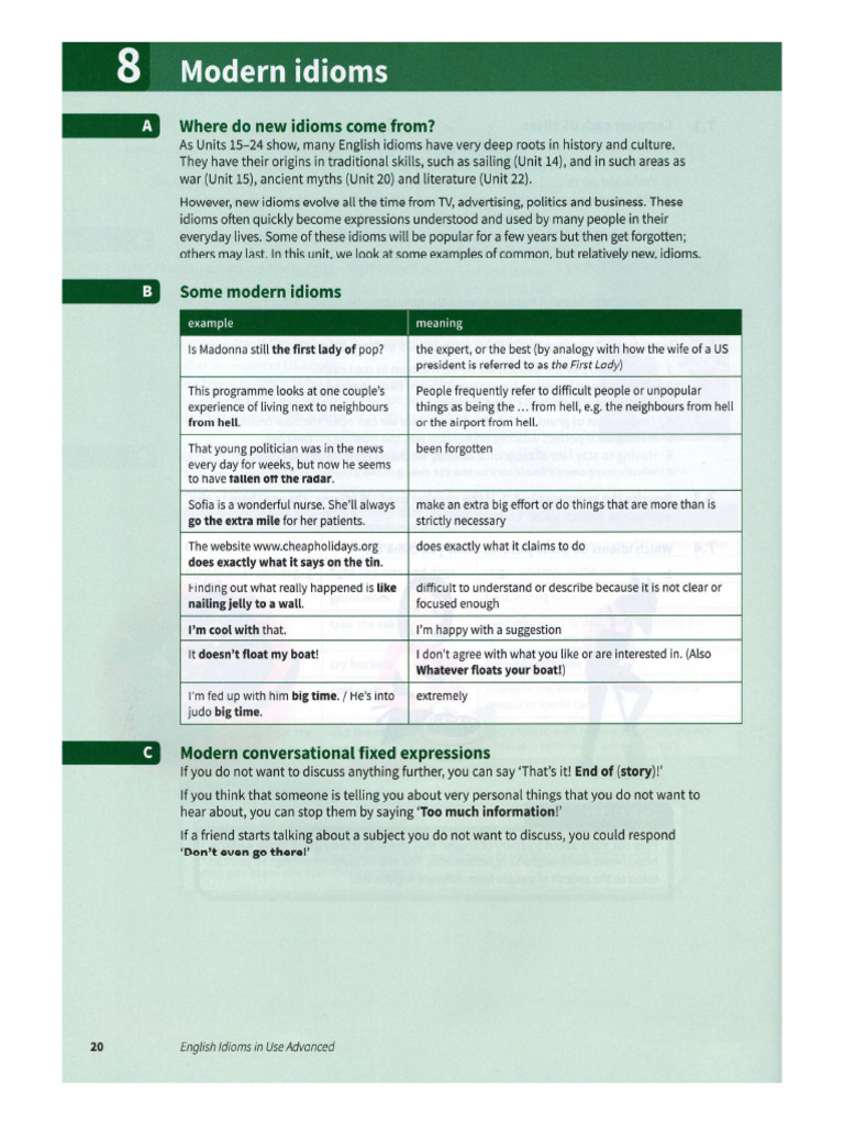 Modern Idioms 2025 | PDF
