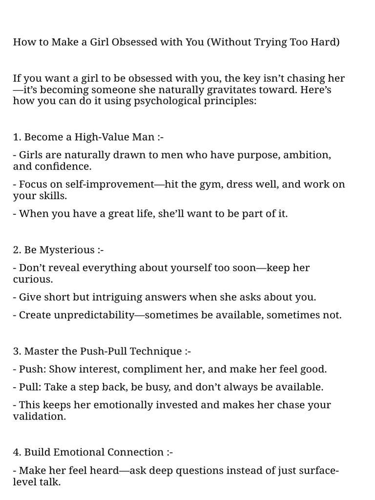 Make Her Obsessed: Key Strategies | PDF
