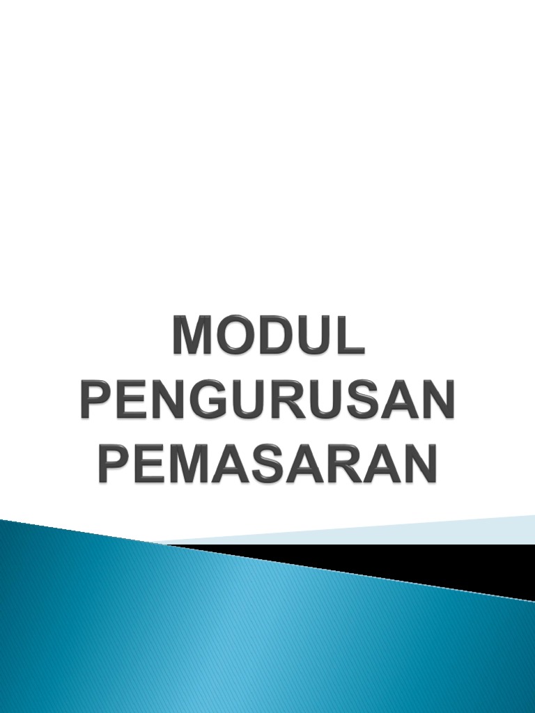 Modul Pengurusan Pemasaran | PDF