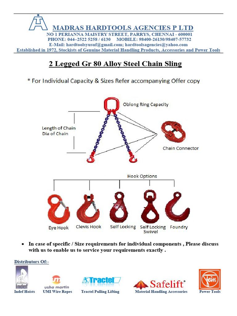 2 Leg Chain Sling Sketch | PDF