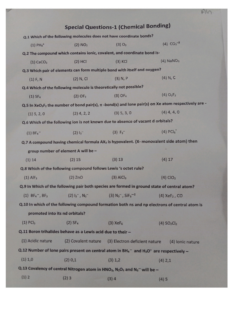 Inorganic Chemical Bonding | PDF