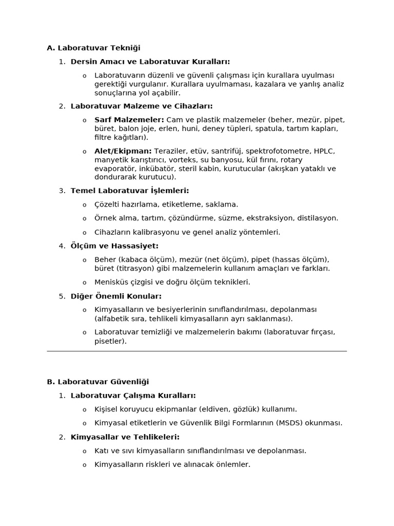 Lab Tek Vize Öncesi | PDF