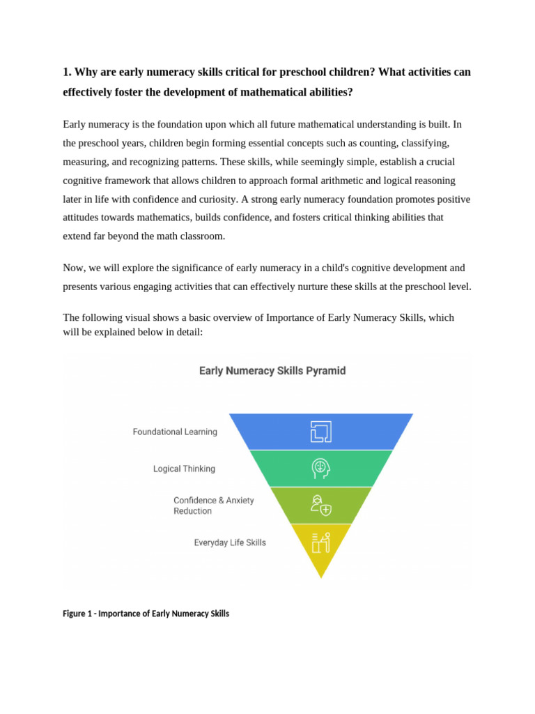 Early Numeracy Skills Critical For Preschool Children | PDF | Learning ...