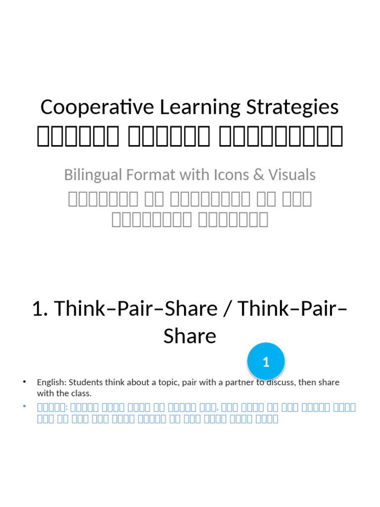 Cooperative Learning Strategies Bilingual Icons | PDF