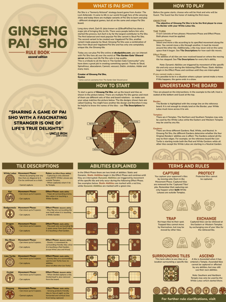 Ginseng Pai Sho - Rulebook | PDF