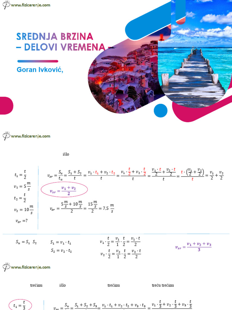 07 Srednja Brzina Delovi Vremena | PDF