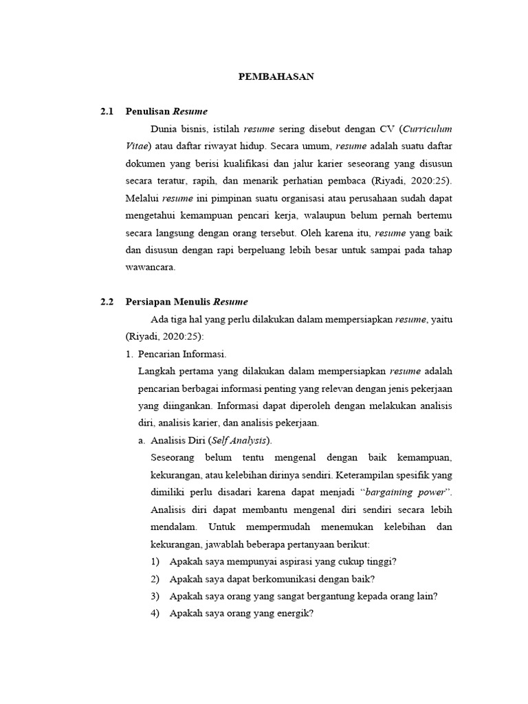 Tugas Resume & Lamaran Kerja | PDF