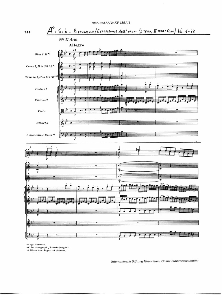 6 MOZART Lucio Silla Partitura Evidenziata | PDF