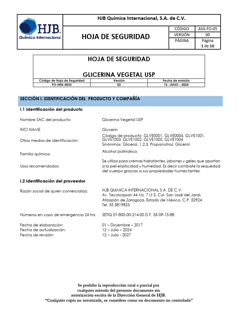 5. Glicerina Vegetal | PDF | Residuos | Glicerol